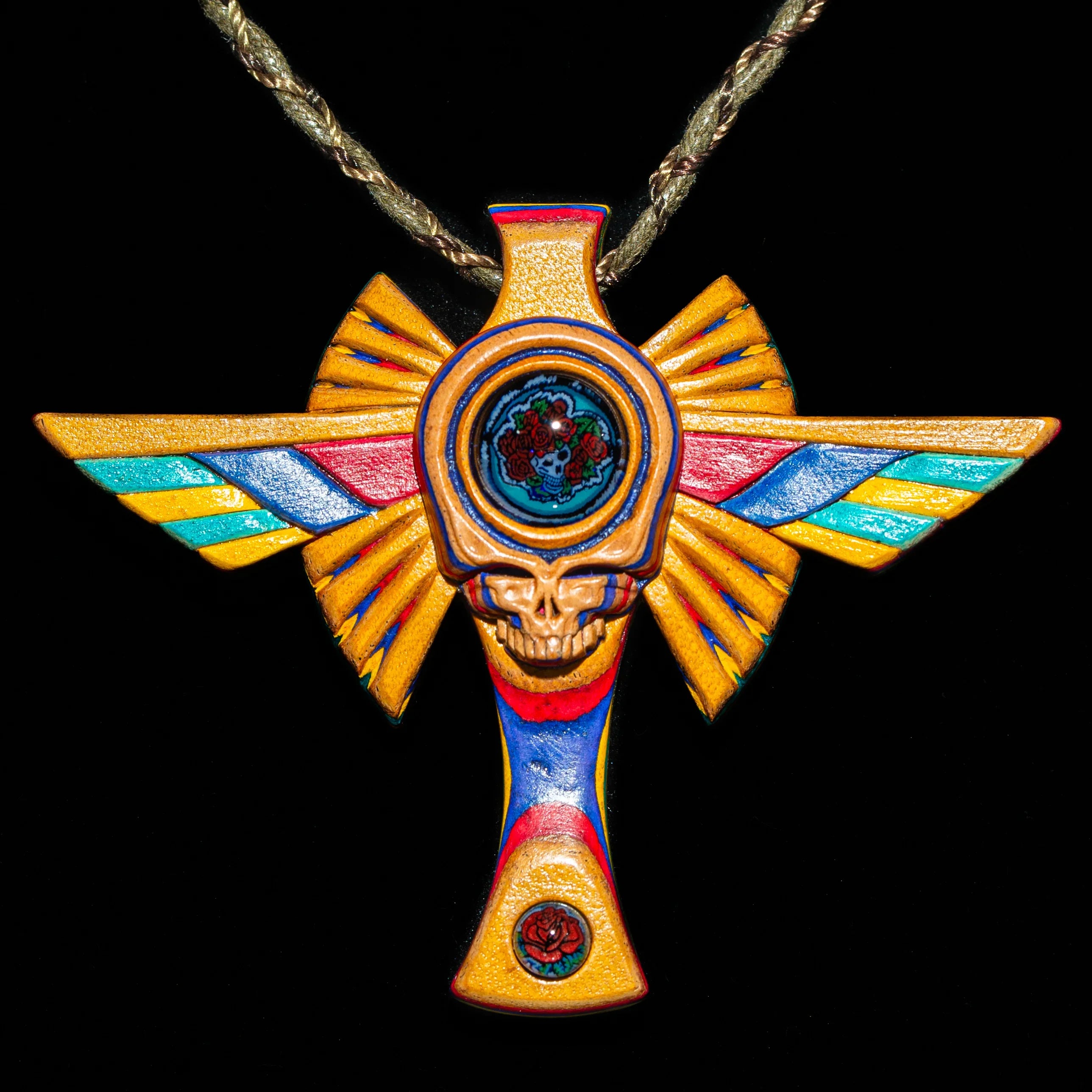 Kinoko Heads x Rose Roads - Egypt 78' Skull & Roses Pendant – Stoked CT